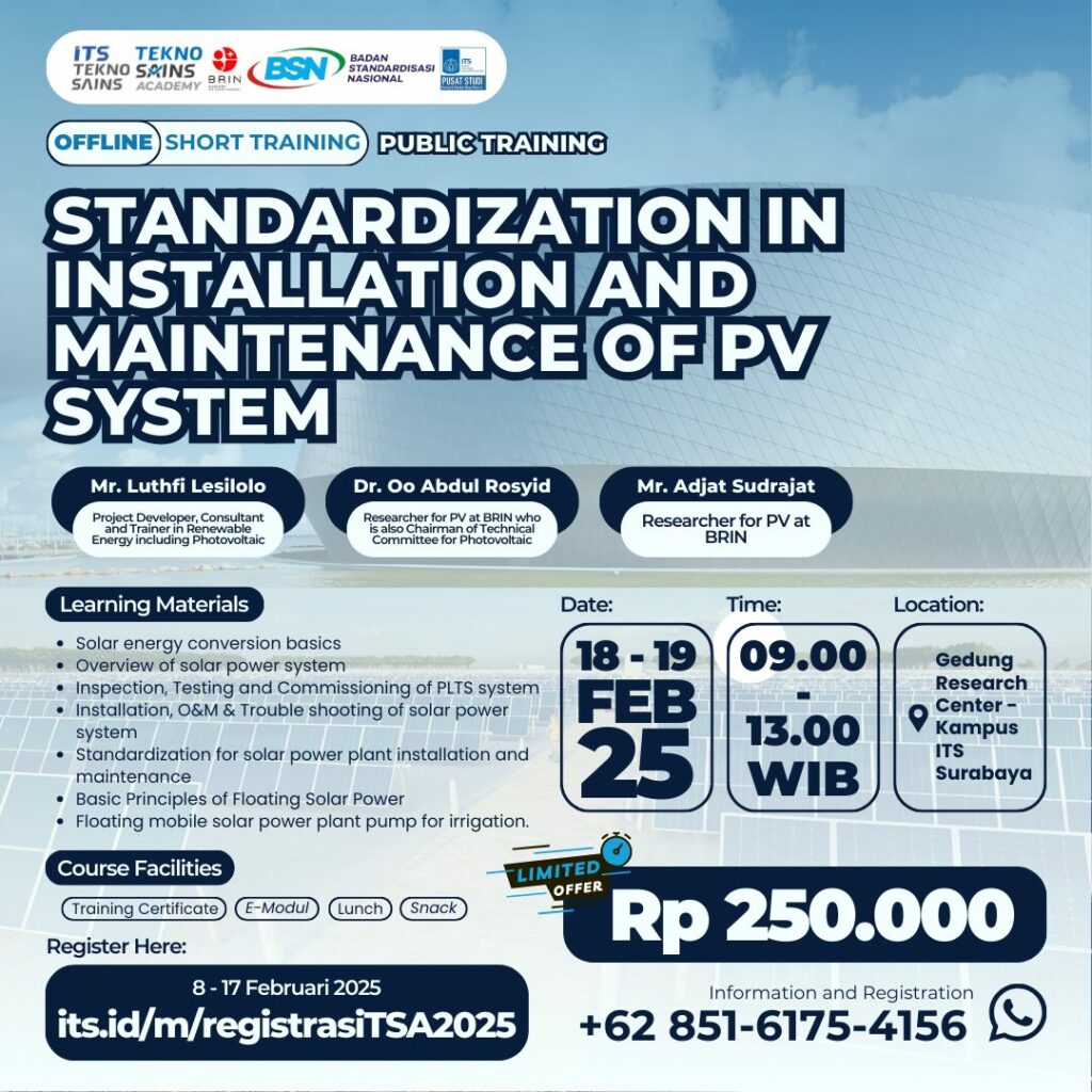Standardization in Installation and Maintenance of PV System - Institut ...