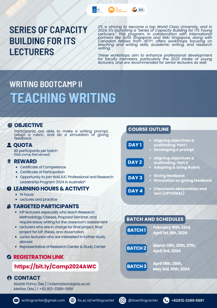 Series of Capacity Building for ITS Young Lecturers - ITS Academic ...